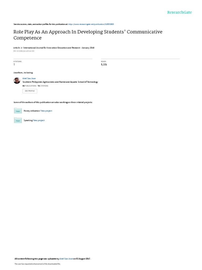 Role Play | PDF | Teaching Method | Learning