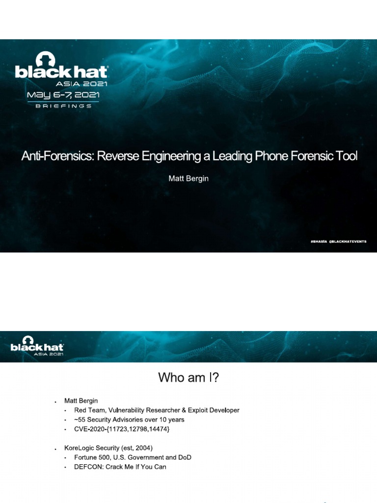 Bergin Anti Forensics Reverse Engineering A Leading Phone Forensic Tool ...