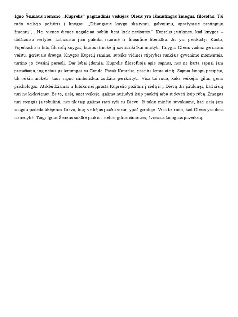 Kuprelis - Filosofas (Pastraipa) | PDF