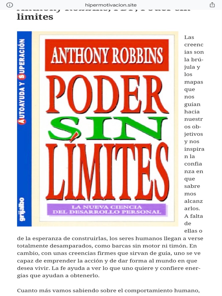 Anthony Robbins, PDF, Poder Sin Limites - Decídete A Triunfar | PDF