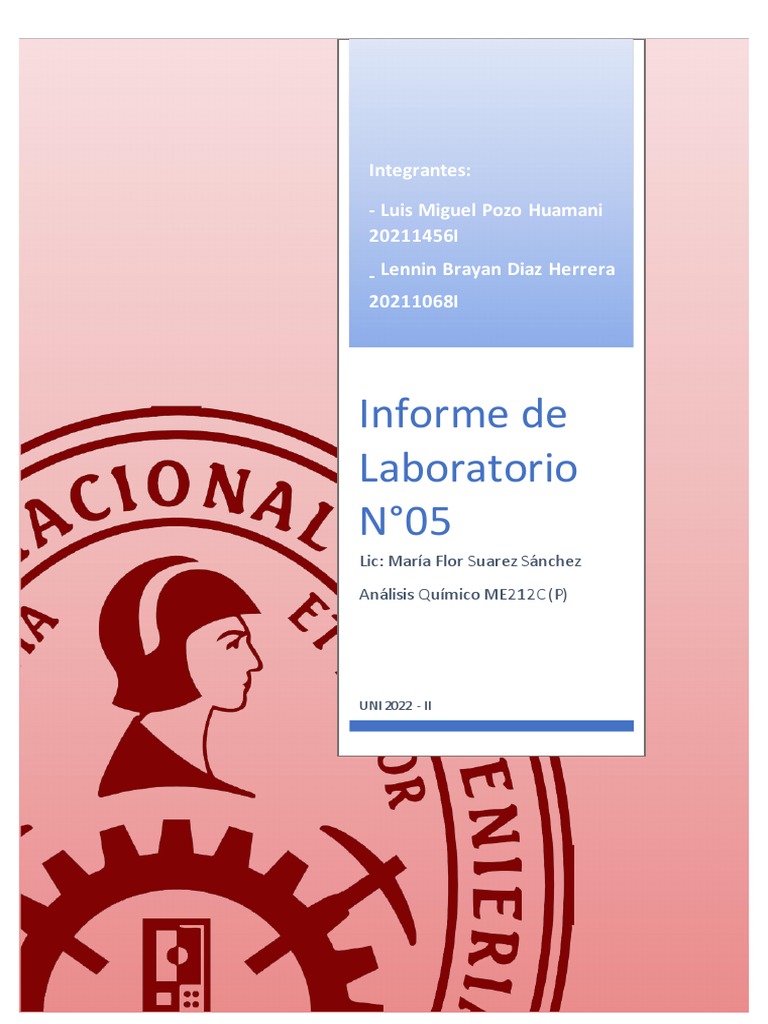 Inf Lab N°05 - Luis Pozo - Lennin Diaz | PDF | Sal (química) | Precipitación (Química)