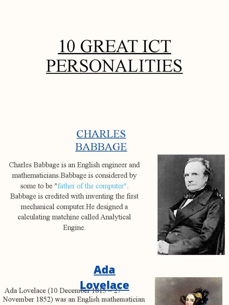 Top 10 Influential ICT Personalities | PDF | Computing | Computer Science