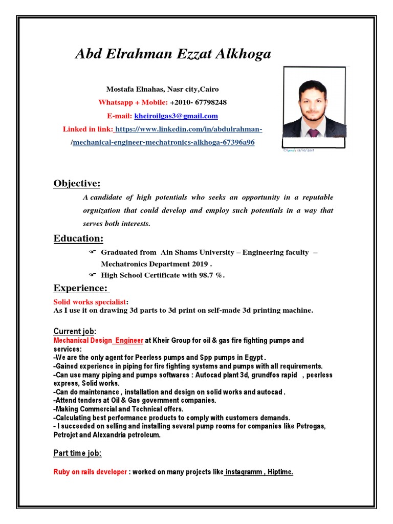 Mechanical Design Engineer | PDF | Electronics | 3 D Printing