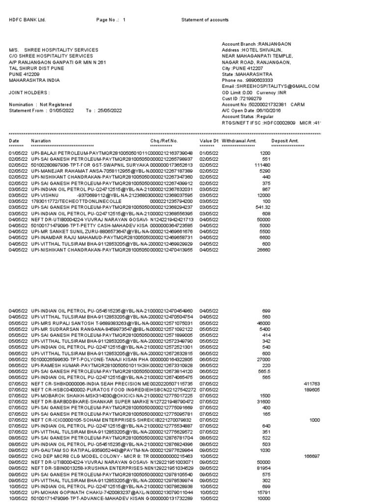 Acct Statement XX2381 25052022 | PDF | Economies | Banking