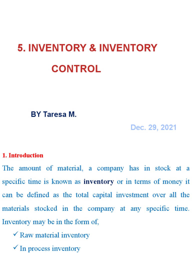 Chap 5 Inventory and Inventory Control | PDF