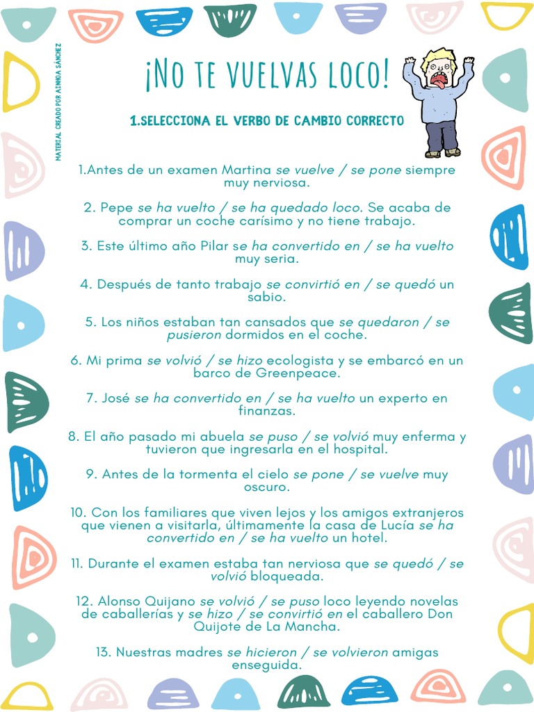 Verbos de cambio en español | PDF