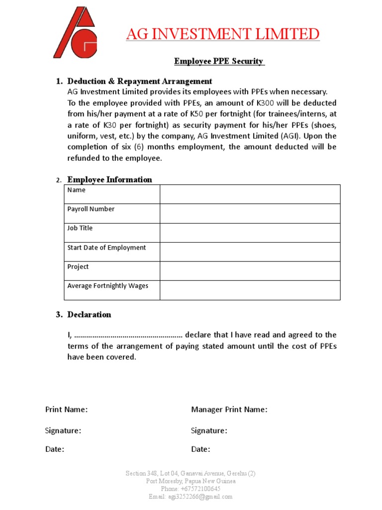 PPE Agreement | PDF