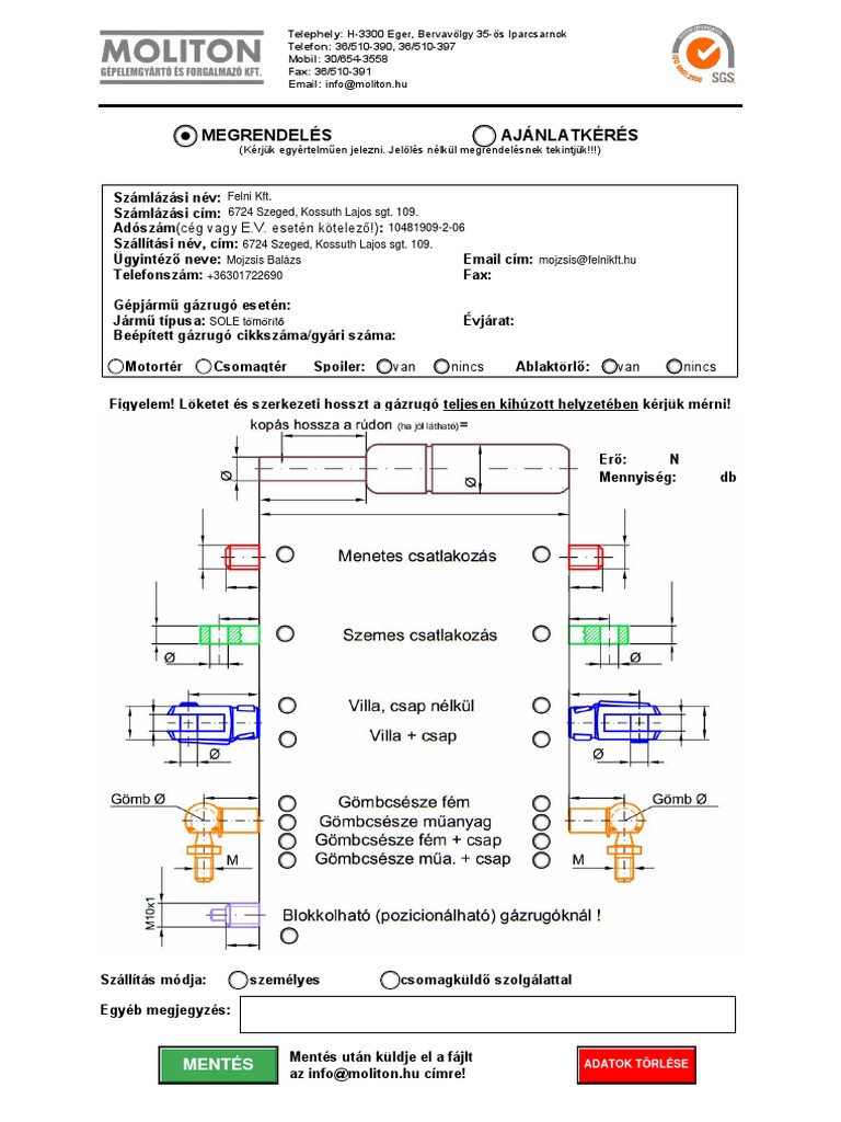 Moliton Megrendelo | PDF