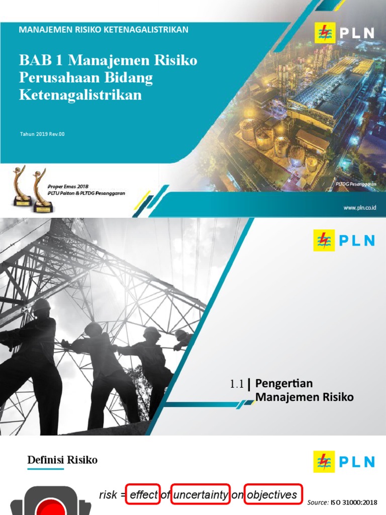 Manajemen Risiko Perusahaan Bidang Ketenagalistrikan | PDF
