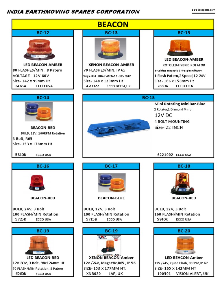 Beacon Catalogue | PDF | Equipment | Engines