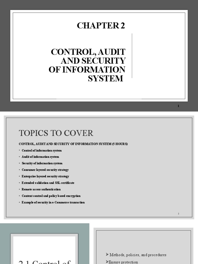 2 Control Audit And Security Of Information System Pdf Information