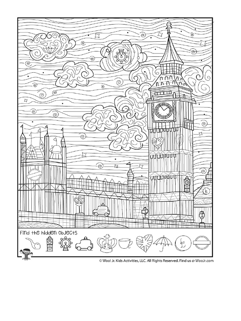 London Big Ben Hidden Activity Page - Woo! Jr. Kids Activities ...