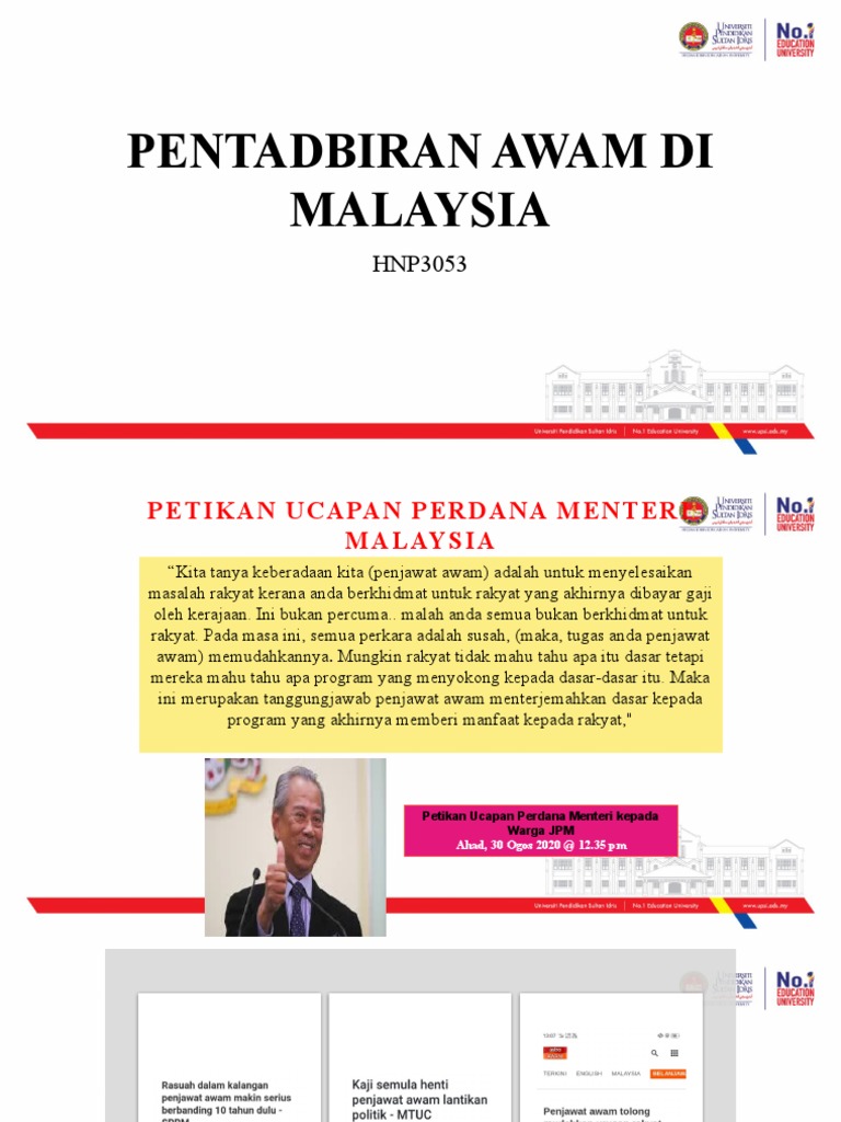Topik 2 Sistem Pentadbiran Awam Di Malaysia | PDF