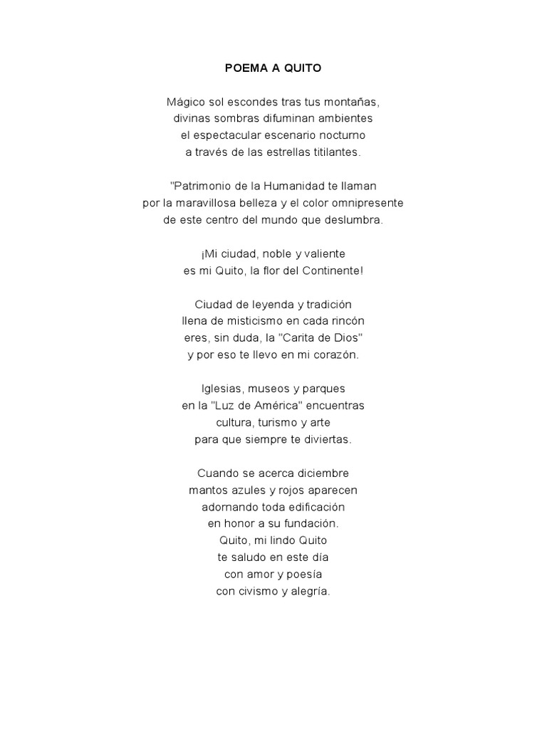 Poema A Quito | PDF