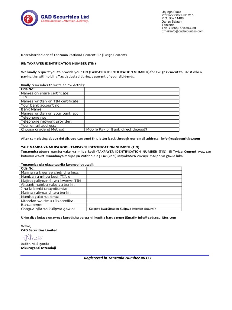 Tin Letter - Twiga | PDF