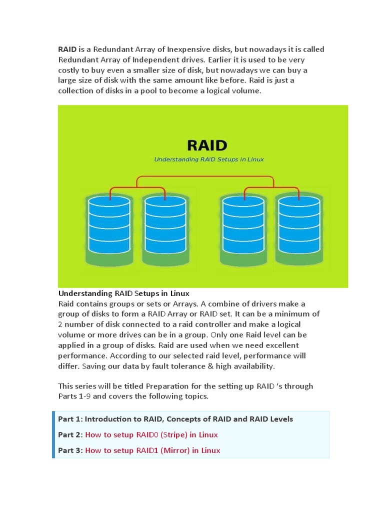 Raid Is A Redundant Array Of Inexpensive Disks Pdf Hard Disk Drive Classes Of Computers
