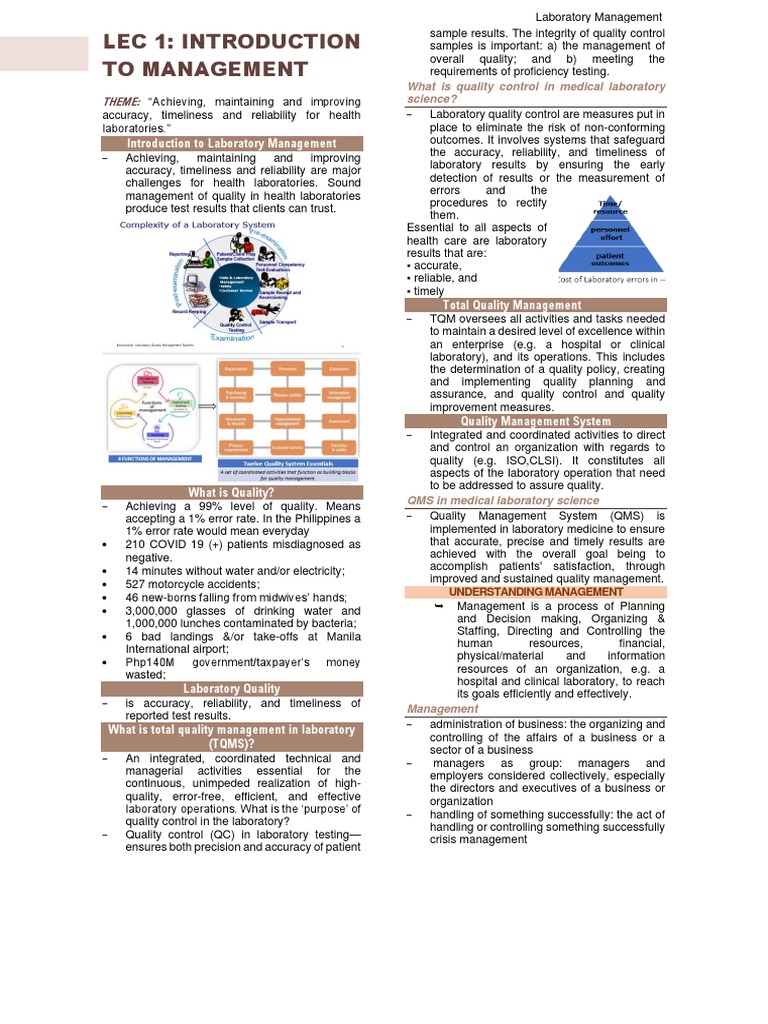 Laboratory Management | PDF | Organizational Behavior | Goal
