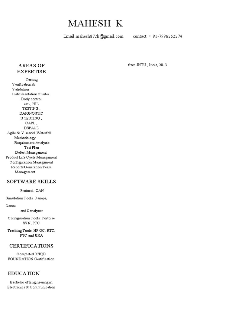 Mahesh K: Areas of Expertise | PDF | Software | Software Development Process