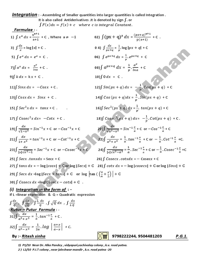 Integration | Download Free PDF | Integral | Elementary Mathematics