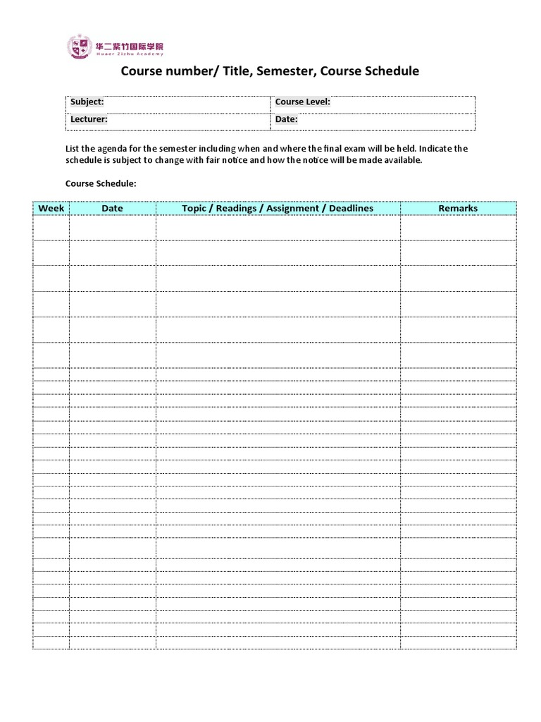 Teaching Plan Template PDF