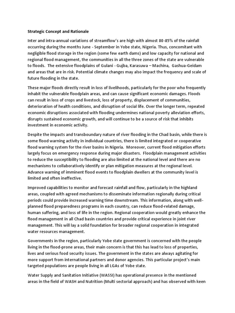Concept Note Flood Control and Mitigation in Yobe | PDF | Flood ...