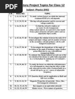 Class 12 Physics Project Topics | PDF