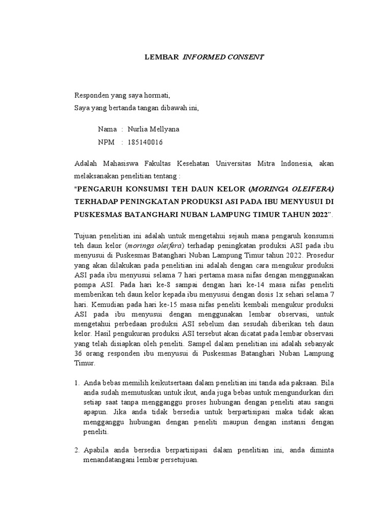 Lembar Informed Consent Nurlia Pdf