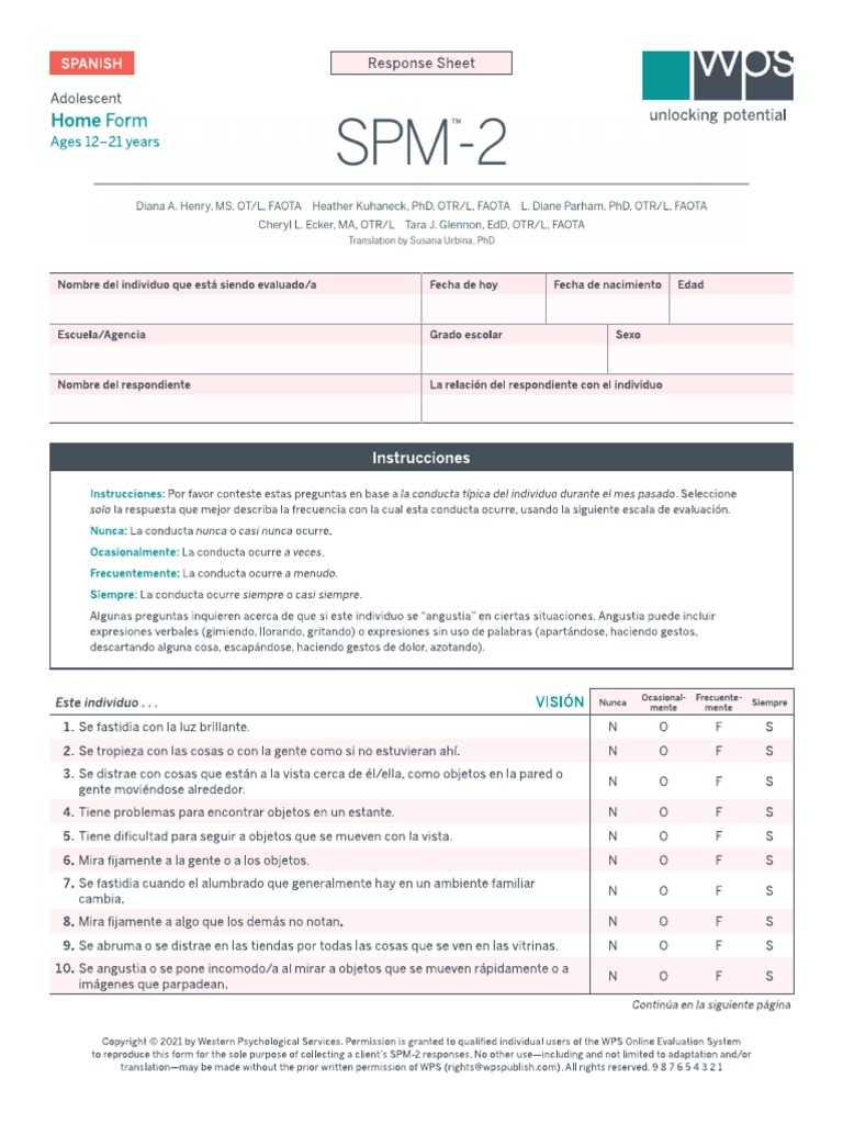 Spm2 Adolescente Hogar | PDF