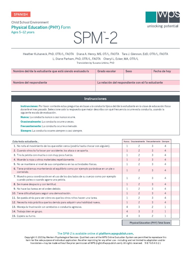 spm2-Child Educación física | PDF