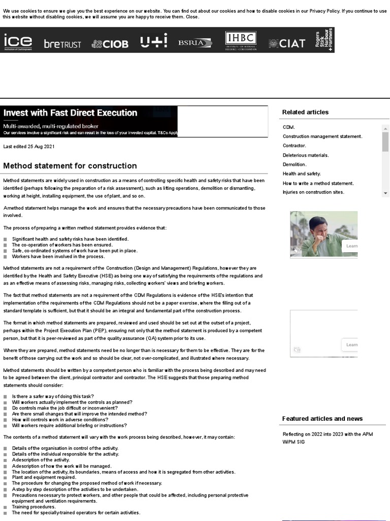 Method statement for construction - Designing Buildings | PDF ...