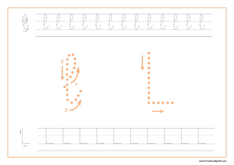 Ficha Caligrafia Imprimir Letra L | PDF