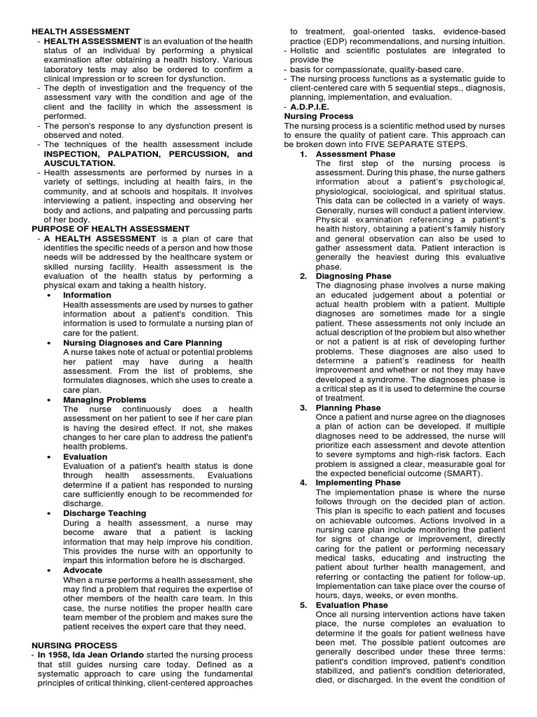Health Assessment Battery | PDF | Physical Examination | Medical Diagnosis