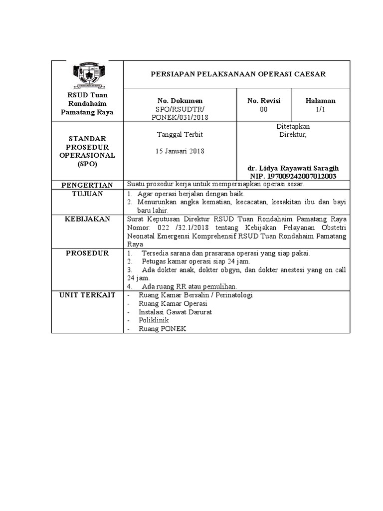Persiapan Operasi Caesar yang Efektif | PDF | Pengembangan Diri | Sains ...