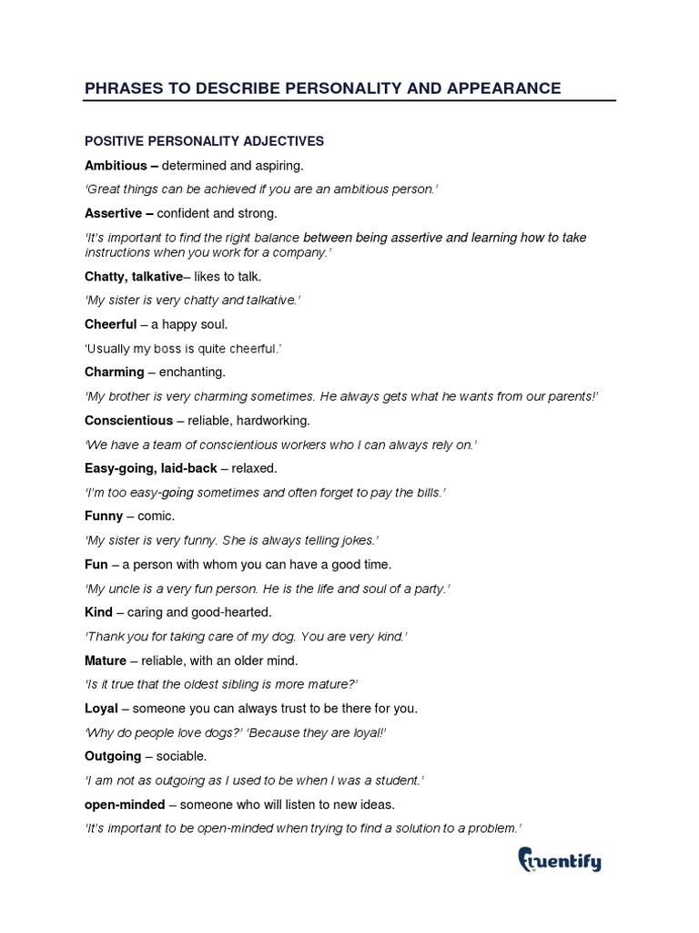 Personality and Appearance | PDF | Beard | Beauty