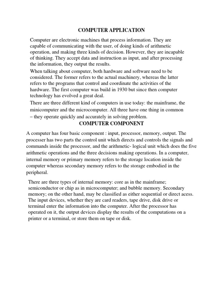 COMPUTER APPLICATION | PDF | Computer Data Storage | Programming