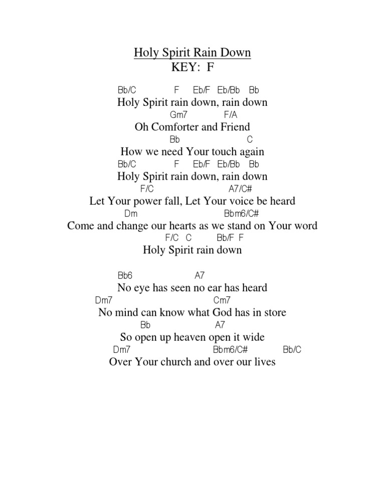 Holy Spirit Rain Down | PDF | Language Arts & Discipline | Foreign ...