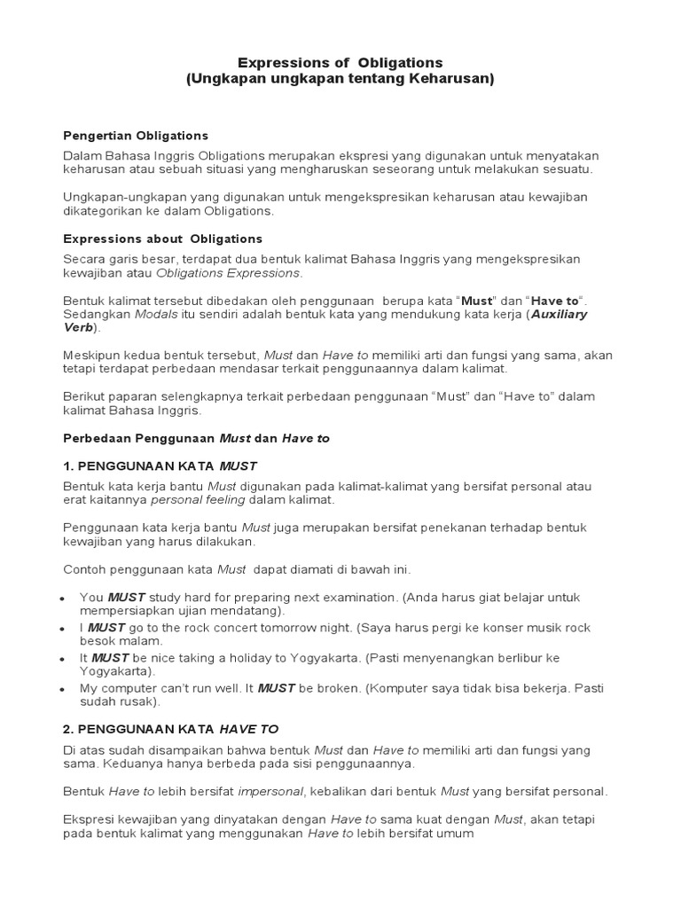 Expressions of Obligation | PDF