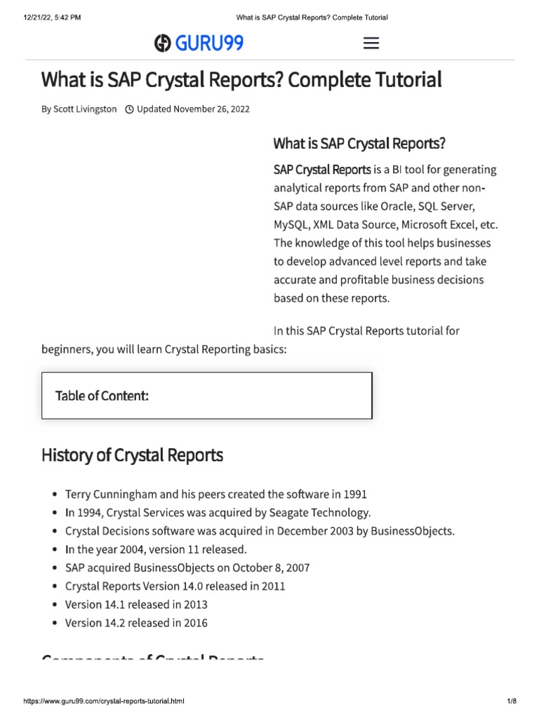 Crystal Report | PDF
