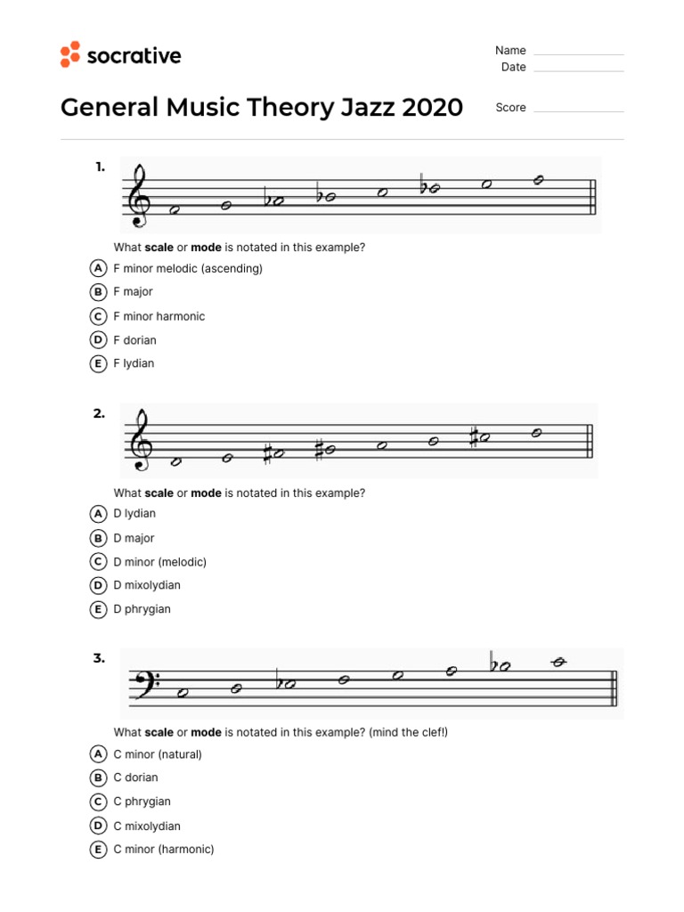General Music Theory Jazz 2020 | PDF | Chord (Music) | Mode (Music)