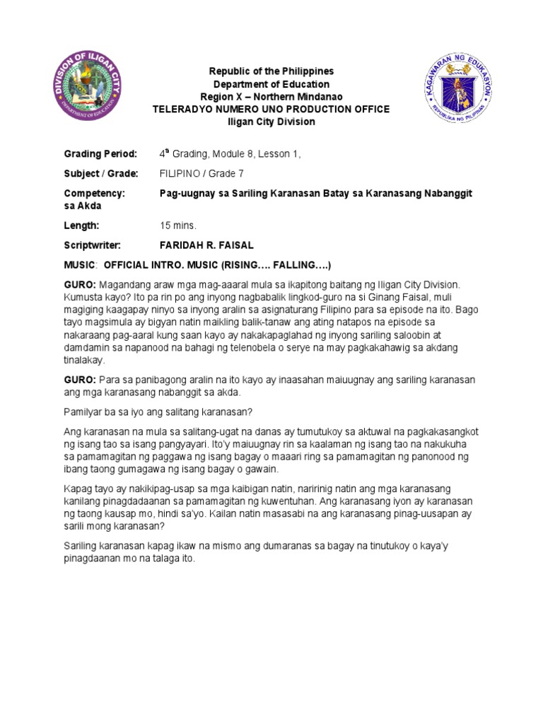 Script 7 Modyul 8 | PDF