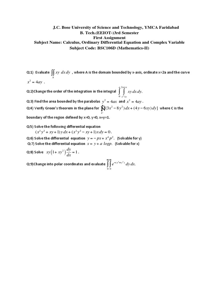 First Assignment B.Tech. EEIOT-2nd Sem | PDF