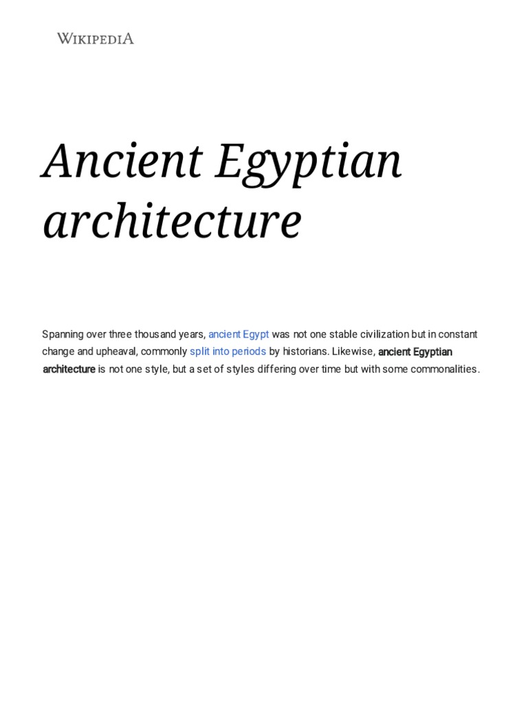 Ancient Egyptian Architecture Guide | PDF | Egyptian Pyramids | Ancient ...