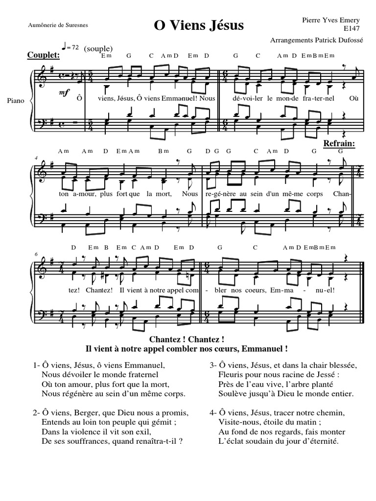 O Viens Jesus | PDF