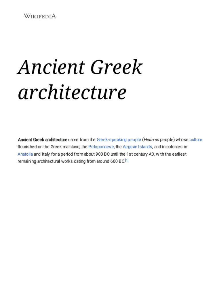 Ancient Greek Architecture | PDF | Column | Architectural Design