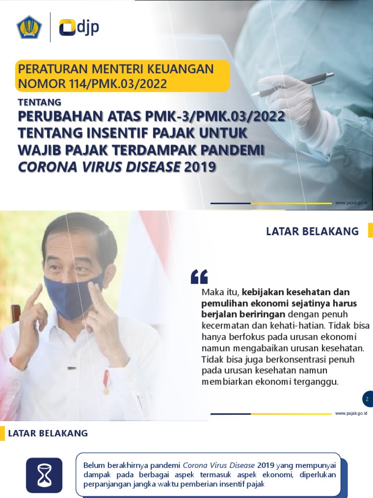 PMK 114 PMK.03 2022 Insentif Pajak WP Terdampak Pandemi | PDF