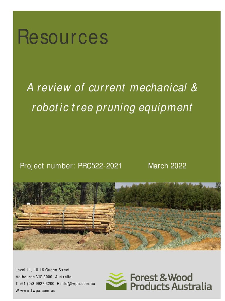 PRC522-2021 FWPA Research Report Robotic Pruning Final | PDF | Unmanned ...