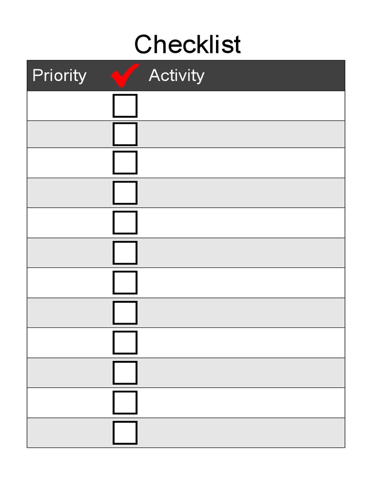 Checklist Template 18 | PDF
