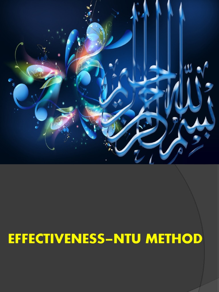 Effectiveness-NTU Method in Heat Exchangers | PDF | Heat Exchanger ...