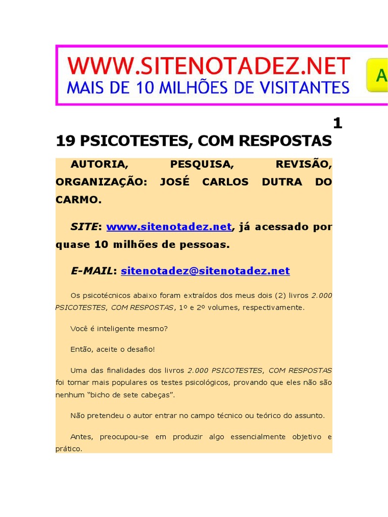 119 Psicotestes | PDF | Livros | Psicologia