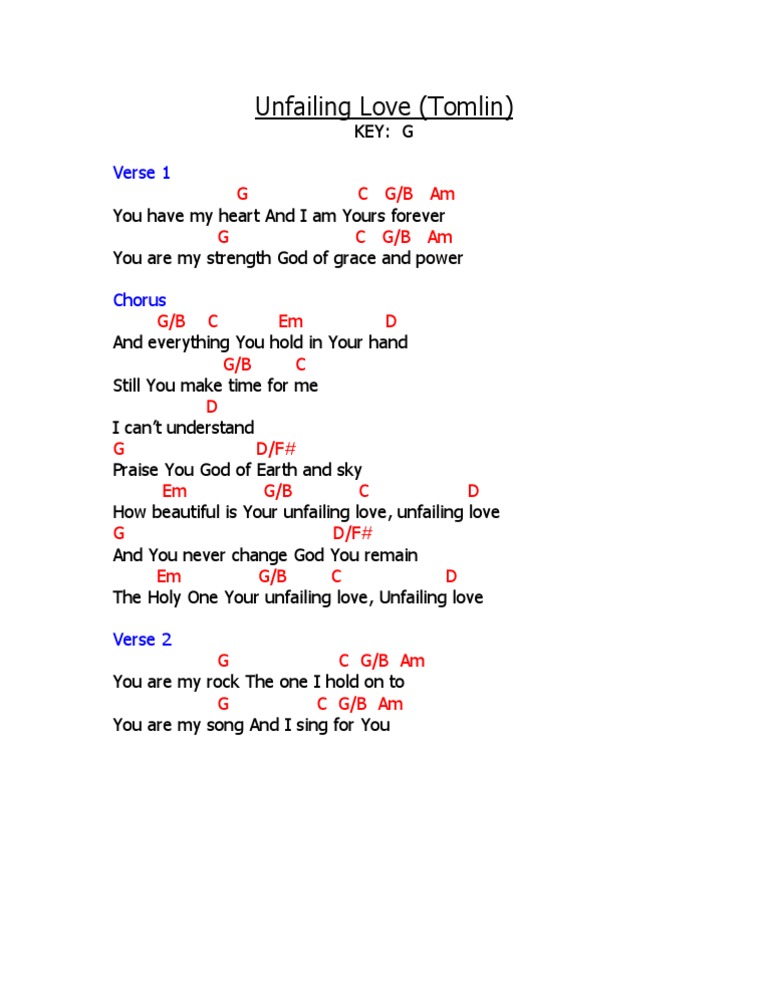 Unfailing Love Tomlin Pdf
